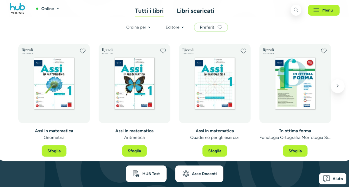 La schermata principale di HUB Young: come eseguire l'accesso e ...